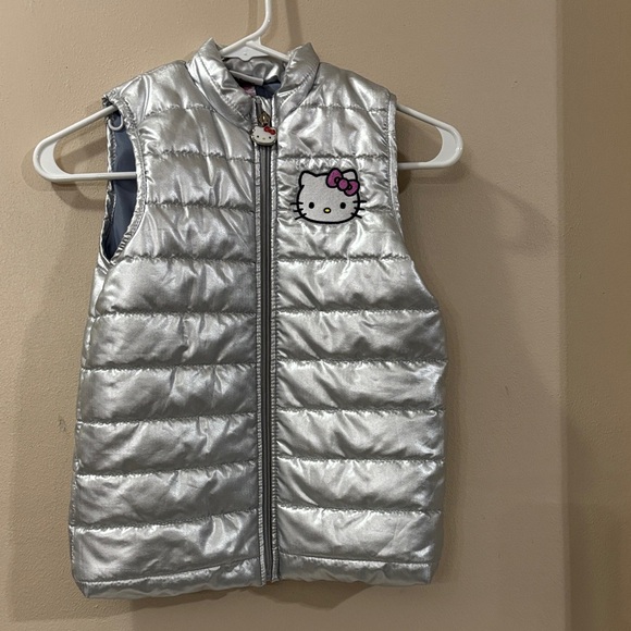 Hello Kitty | Jackets & Coats | Hello Kitty Silver Puffer Vest For Kids ...